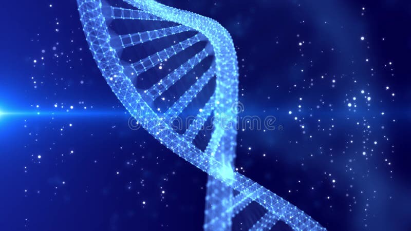 Rotating DNA Glowing Molecule on Blue Seamless Animation Background 4k ...