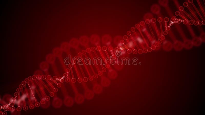 Rotating DNA Glowing Molecule on Blue Background. 3D Rendered Loopable ...