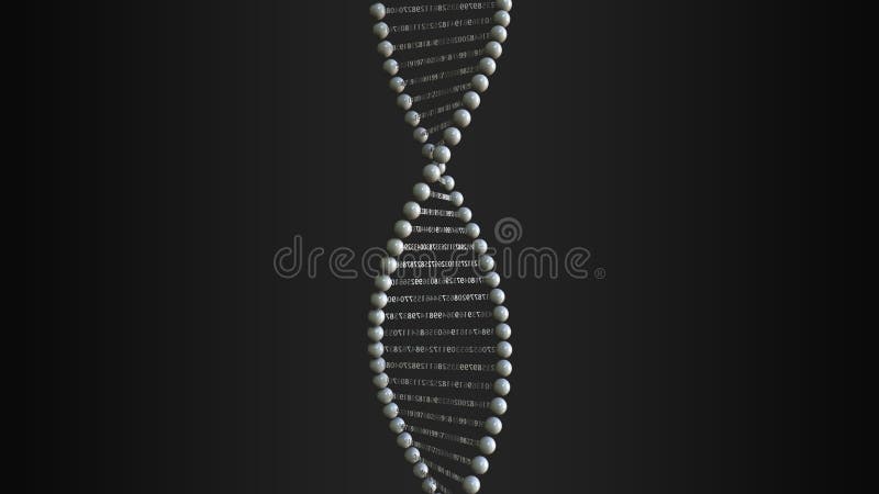 Spinning Conceptual DNA Molecule Model with Numbers. Loopable 3D ...