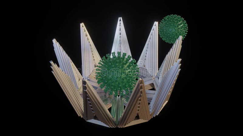 Rotating DNA Origami Technology or Molecular Virus Trap Stock Footage ...