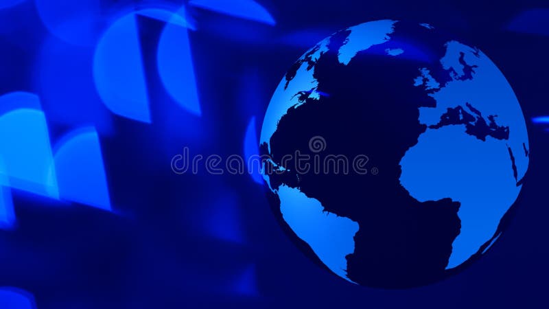 Blue Rotating Globe with Abstract Motion Background Stock Video - Video ...