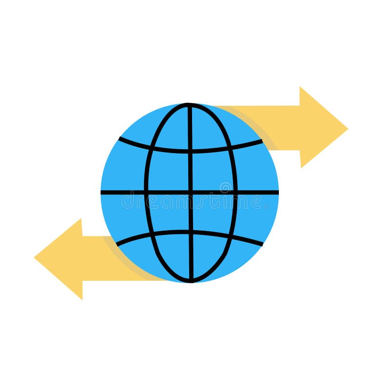 Rotating Earth Icon Isolated on White Background. Vector Illustration ...