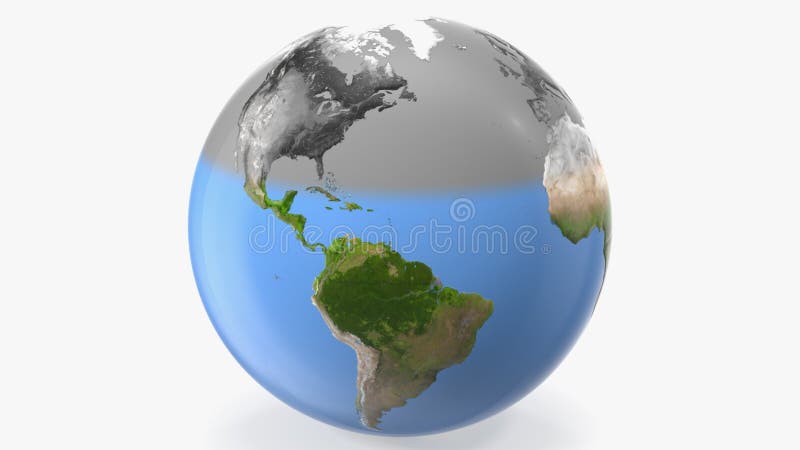 Rotating Earth Model with Gradient Hemisphere Texture Stock Image ...