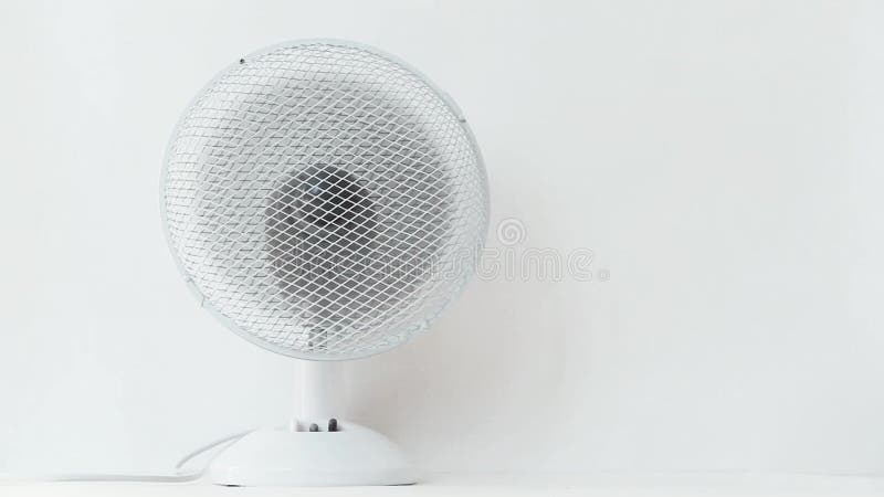 Rotating Electric Fan on White Background Stock Video - Video of ...