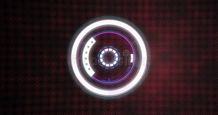 Rotating Elements in Futuristic Circular Interface, Digital Technology ...