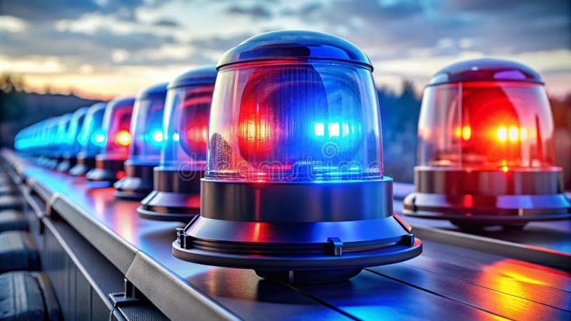 Rotating Emergency Beacons Blue and Red Flashing Lights for Urgent ...