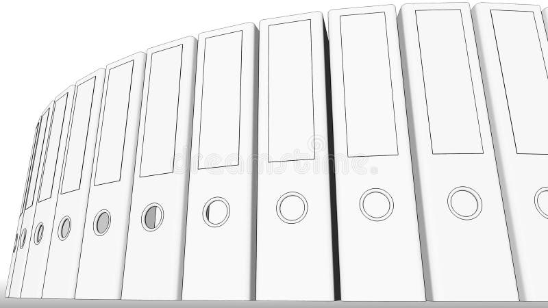 Rotating Empty Office Binders. 4K Seamless Loop Able Sketchy Animation ...