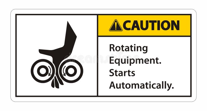 Rotating Equipment.Starts Automatically Symbol Sign Isolate on White ...