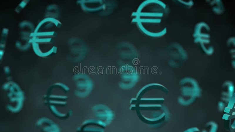 Euro Symbol Currency Symbol on White Background Stock Video - Video of ...