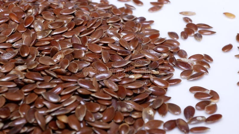 Rotating of Falling Flex Seed on White Background Stock Footage - Video ...
