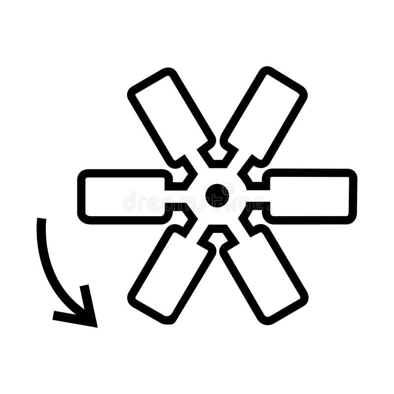 Rotating Fan Blade Black Icon,Vector Illustration, Isolate on White ...