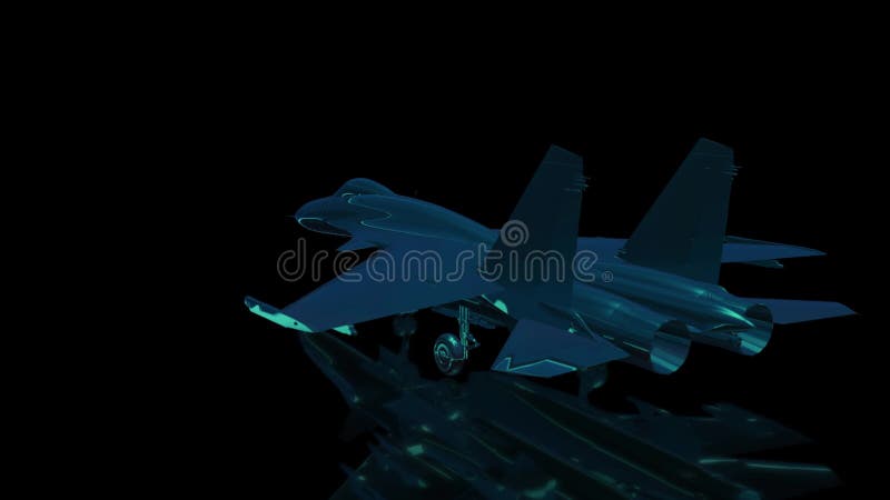 Military Jet. Blue Particle and Lines Form 3d Model Air Plane Stock ...