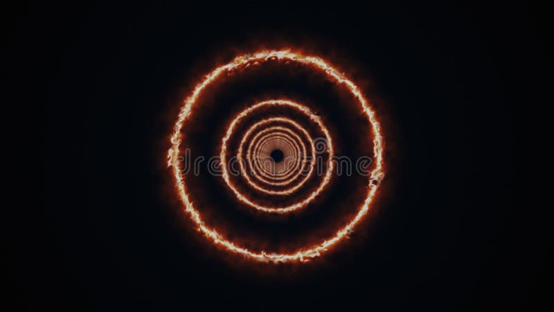 Rotating Fire Rings Form an Endless Long, Computer Generated. 3d ...