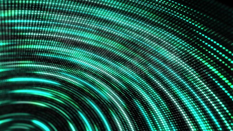 Rotating Flowing and Twisting Light Stripes. Green Dots and Binary Code ...