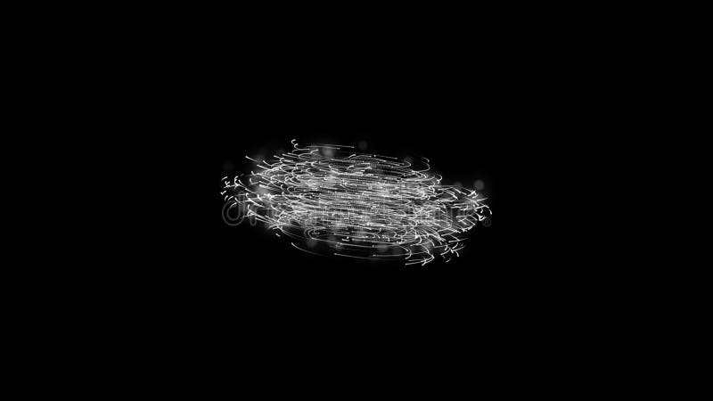 A Rotating Galaxy of Particles Monochrome on Black Background. Cosmic ...