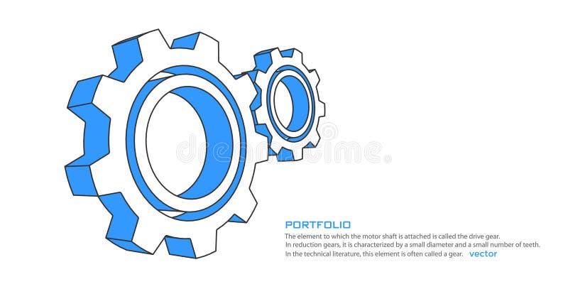 Rotating Gears. Engineering Industry. Technology Banner. Vector ...