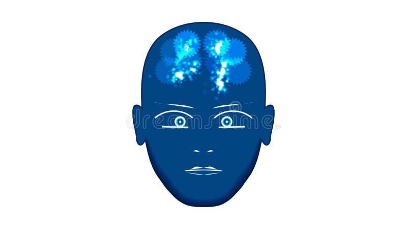 Brain Thinking Animation Brain Head Spinning Gear Thinking Green Screen ...