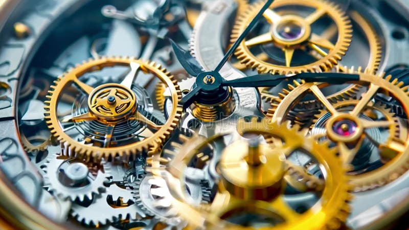 Rotating Gears in a Watch Movement Stock Footage - Video of components ...