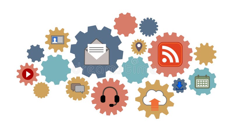 Rotating Gearwheel Assembly Representing the Internet Communication ...