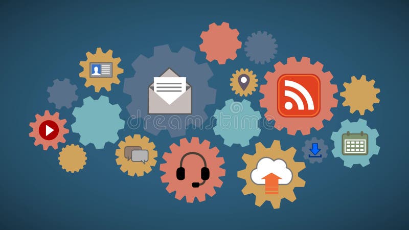 Rotating Gearwheel Assembly Representing the Internet Communication ...