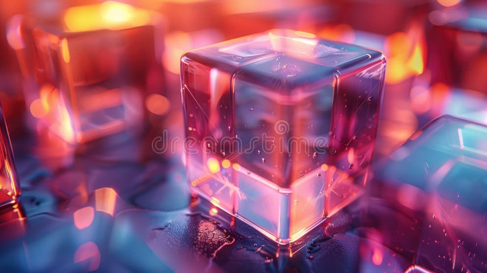 Rotating Glass Blocks in Abstract 3D Render - Seamless Loop Stock ...