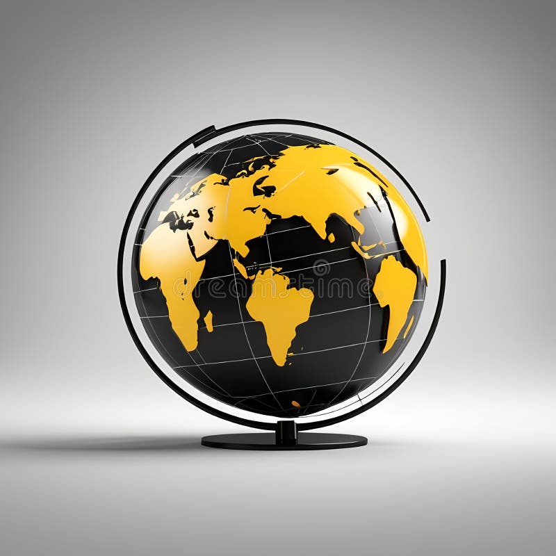Rotating Globe with Continents Geographical World Model Stock ...