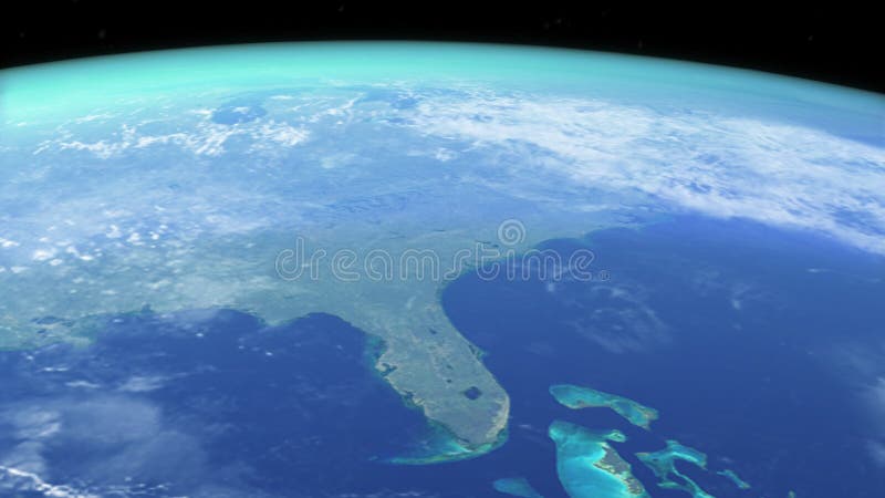 The Florida State of United States View from Satellite Stock Footage ...