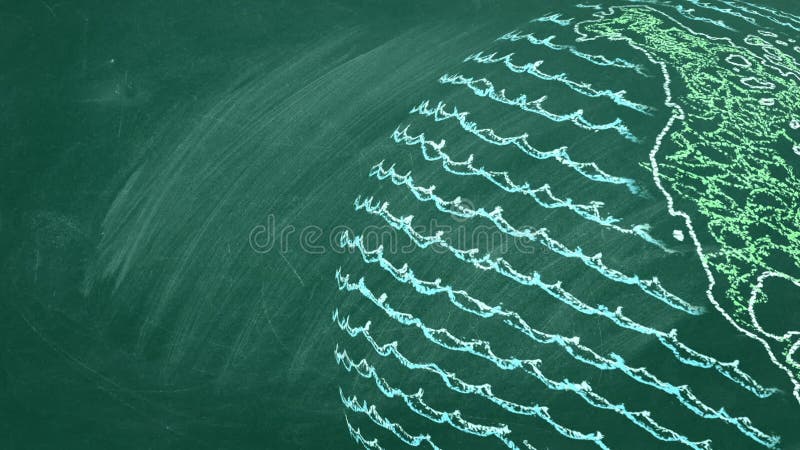 Rotating Globe on School Chalkboard Stock Footage - Video of round ...