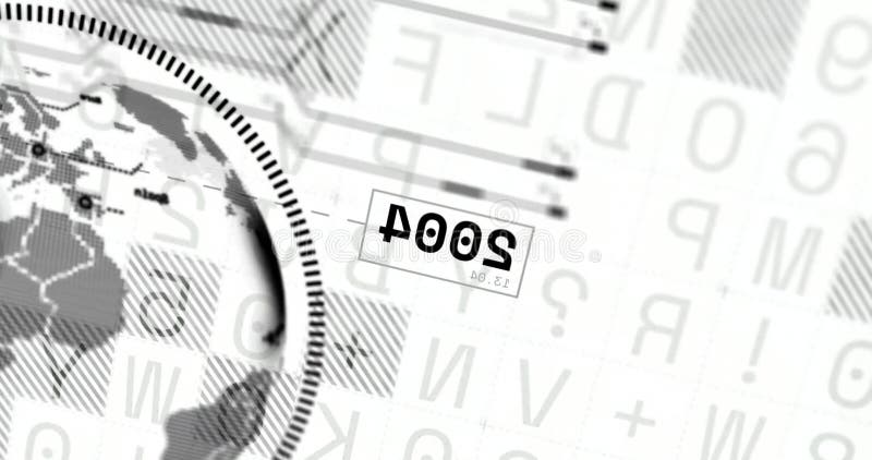 Rotating Globe and Numbers Animation Over Abstract Background with ...