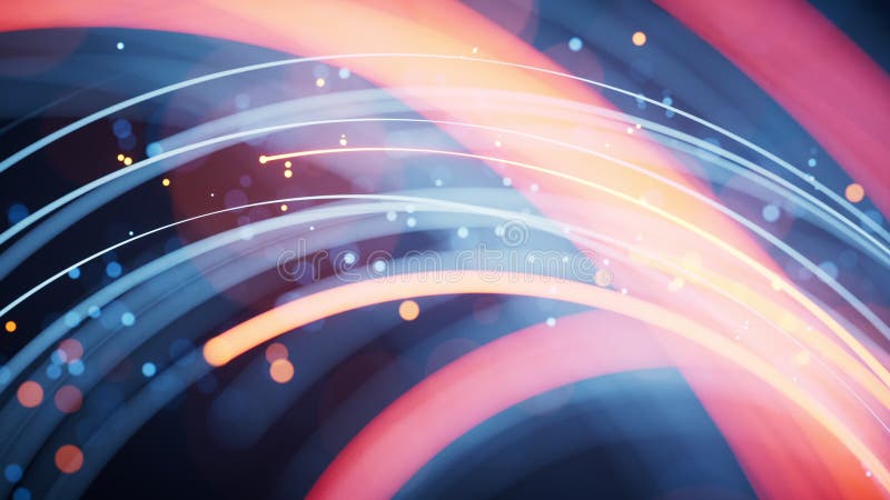 Rotating Glowing Vortex Lines and Particles Background, 3d Rendering Stock Footage - Video of ...