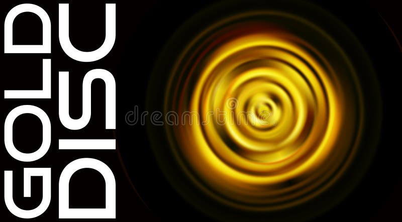 Rotating Gold Disc Isolated on Black. Vector Graphic Pattern Stock ...