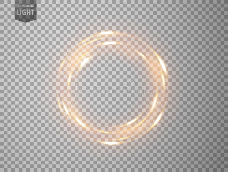 Rotating Gold Light. Isolated on Transparent Background Stock Vector ...
