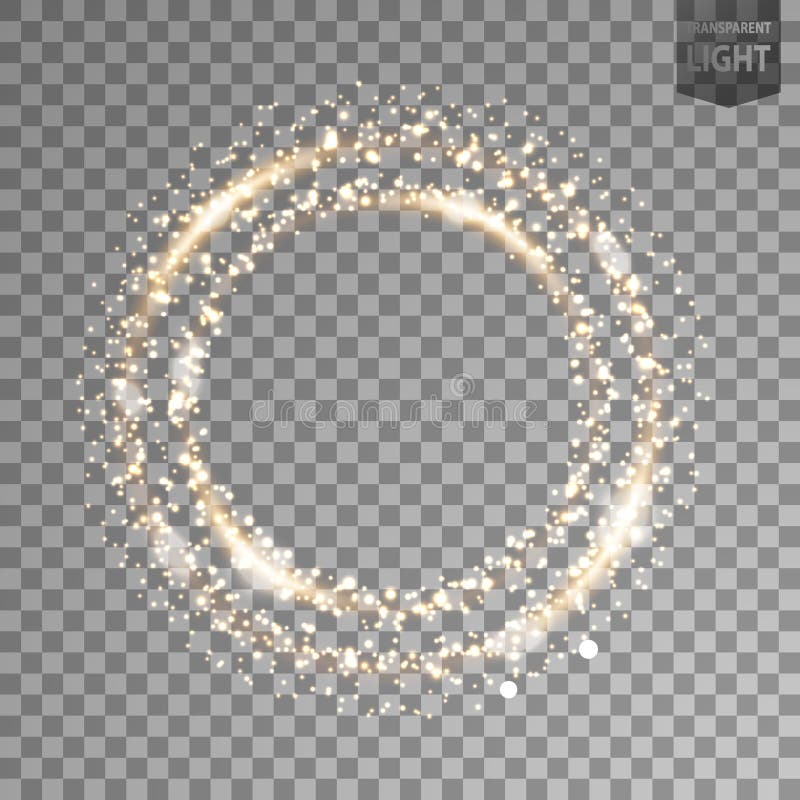 Rotating Gold Light. Isolated on Transparent Background Stock Vector ...