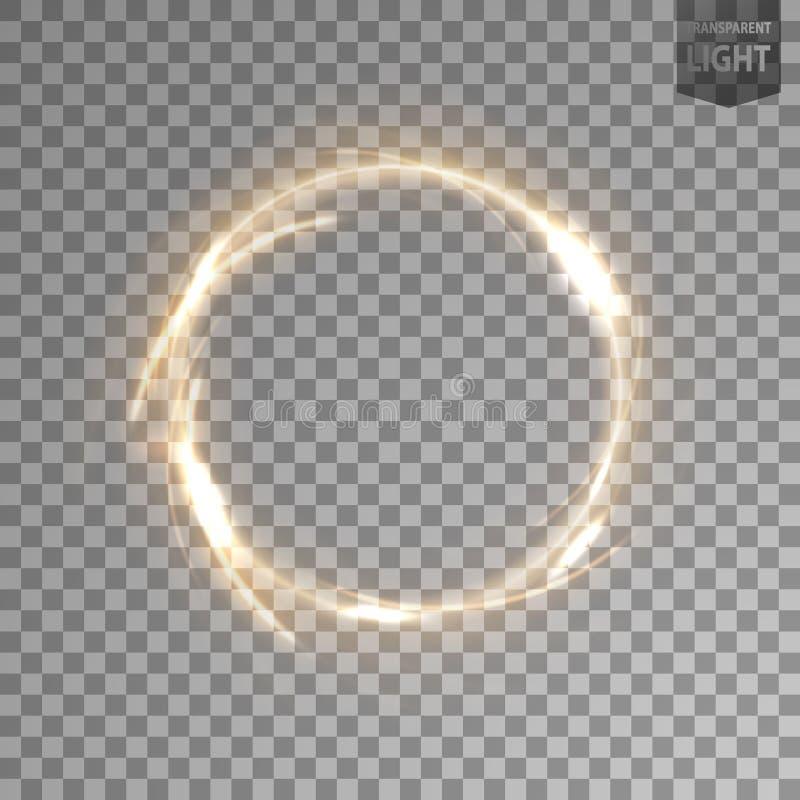 Rotating Gold Light. Isolated on Transparent Background Stock Vector ...