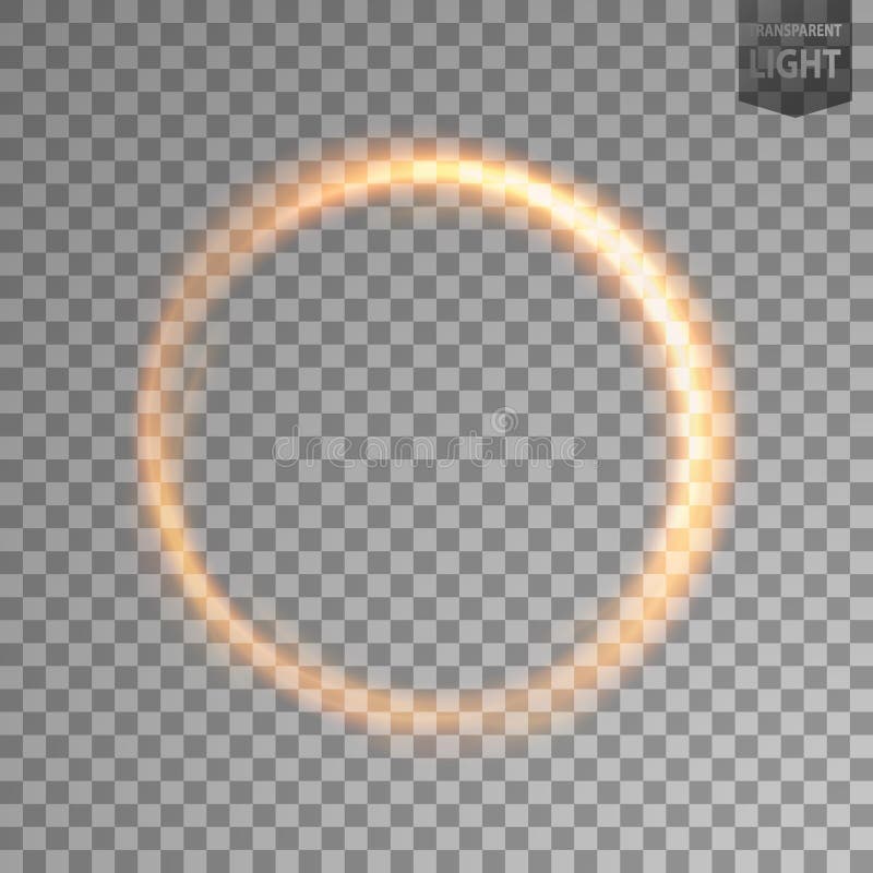 Rotating Gold Light. Isolated on Transparent Background Stock Vector ...
