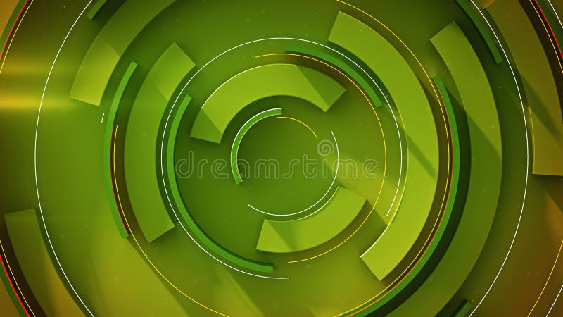 Rotating Green Circle Elements 3D Rendering Illustration Stock ...