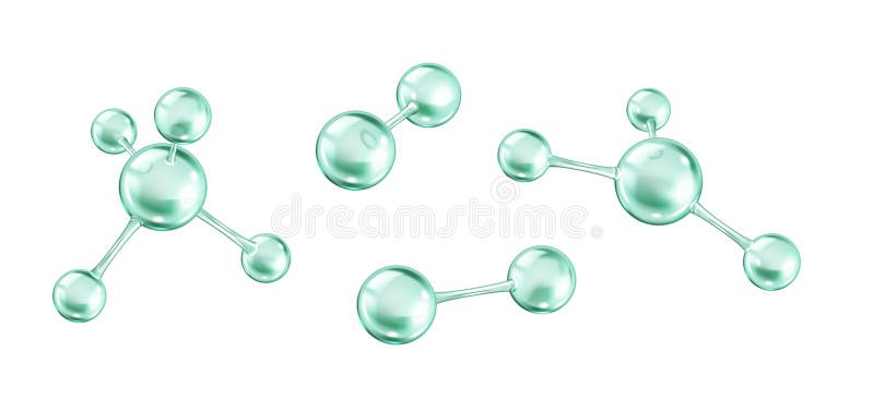 Rotating Green Collagen Molecules Realistic Color Icons Stock Vector ...