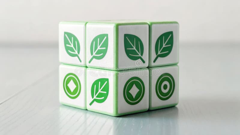 A Rotating Green Leaf Cube Symbolizing Esg Compliance and Embedded ...