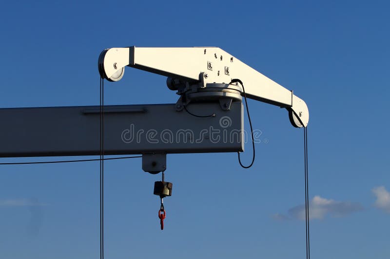 Rotating Hoist Mechanism of Rooftop Mounted Crane Stock Photo - Image ...