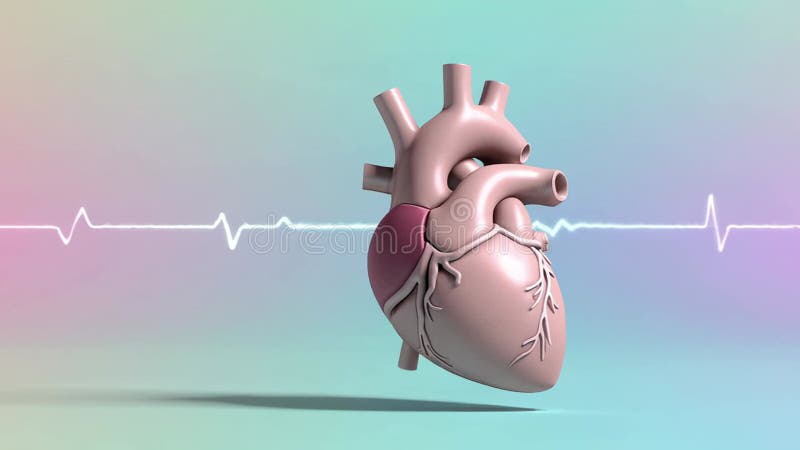 Rotating Human Heart and EKG Line on Gradient Background Stock Footage ...