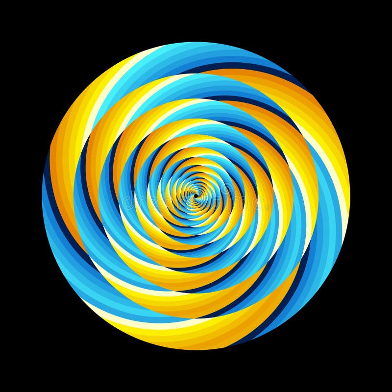 Hypnotic Circles Abstract White Black Optical Illusion Vector Spiral ...