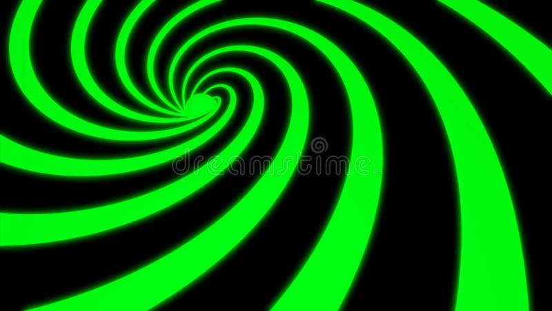 Rotating Hypnotic Spiral in Circle. Design. Bright Lines Rotating in Spiral on Black Background ...
