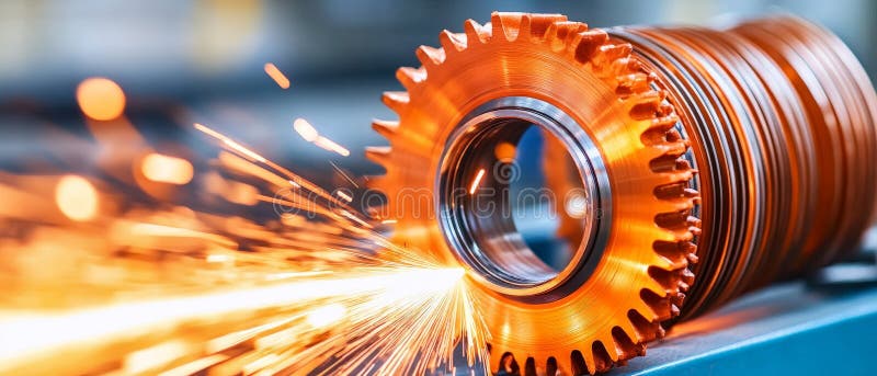Rotating Industrial Gear with Sharp Teeth in High Speed Motion Inside a ...