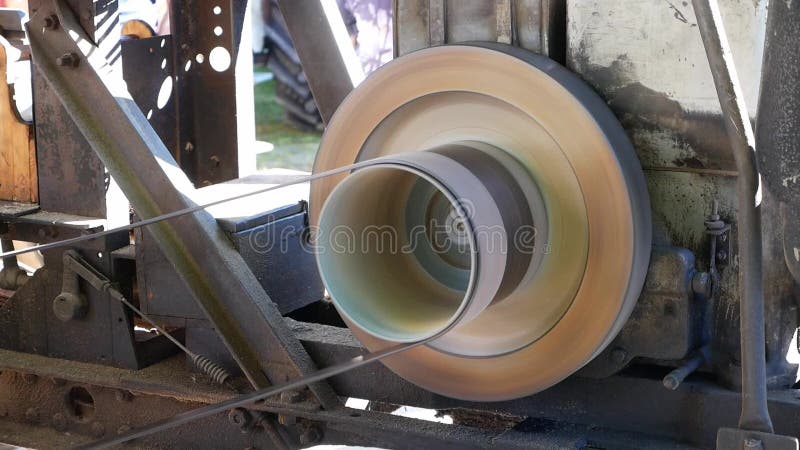 Rotating Iron Driving Wheel of an Old Agricultural Machine Stock ...