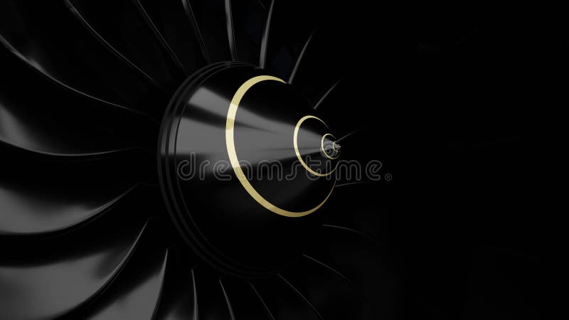 Blades of a Jet Engine or Fan, Helicopter, Ship. Chrome and Metal. Turn ...