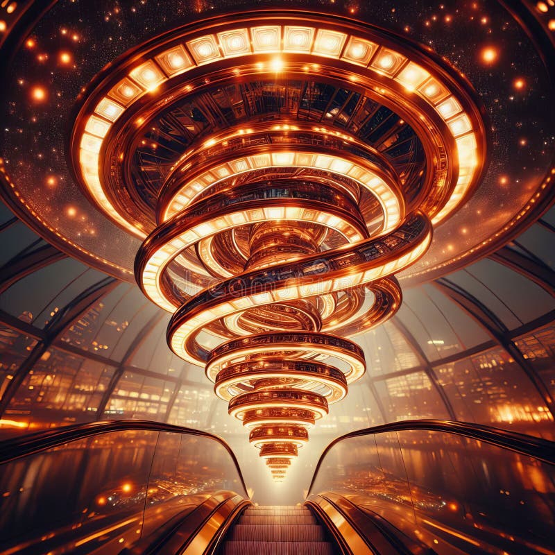 Rotating Light Sources Generating Circular Designs Warm Tones Stock ...