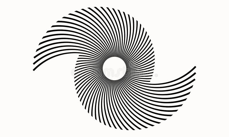 Rotating Lines As Abstract Art Background. Yin and Yang Symbol Stock ...
