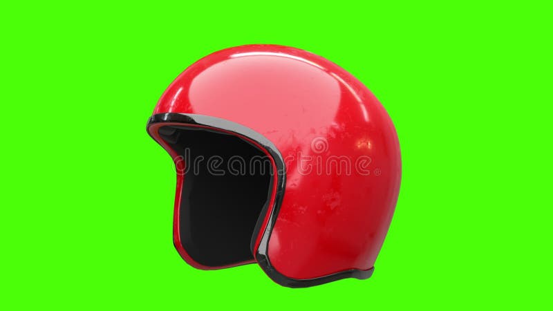 Rotating Loop-able Red Crash Helmet on Green Screen 3d Rendering Stock ...