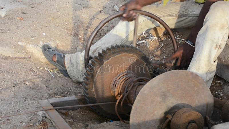 Rotating Machine Using Hand Stock Video - Video of engineering, machine ...