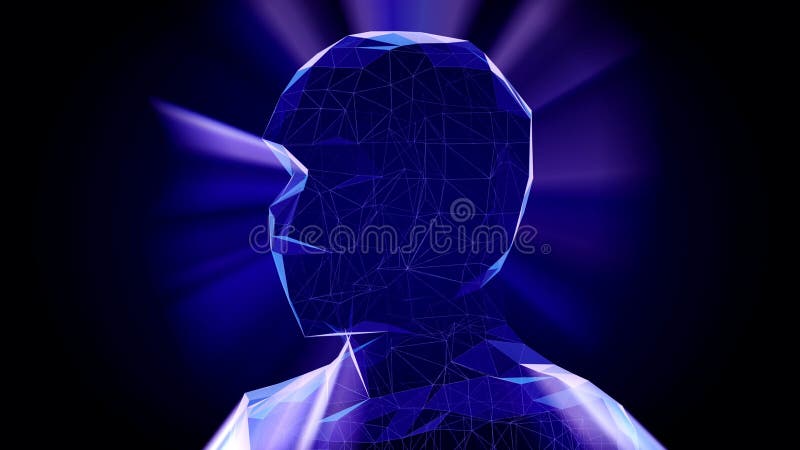 Rotating Man Face and Light Rays Stock Video - Video of male ...